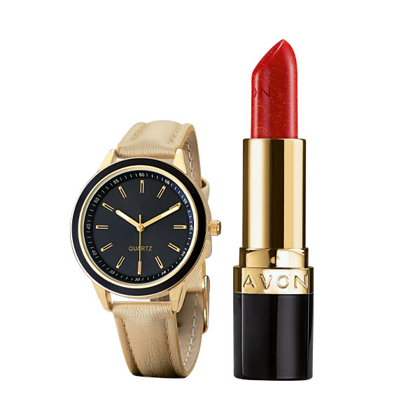 Avon - Product Detail : Avon Watch and 24K Gold Lipstick Gift Set